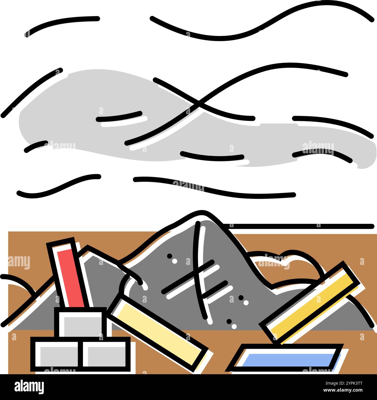 debris from hurricane hurricane disaster color icon vector illustration ...