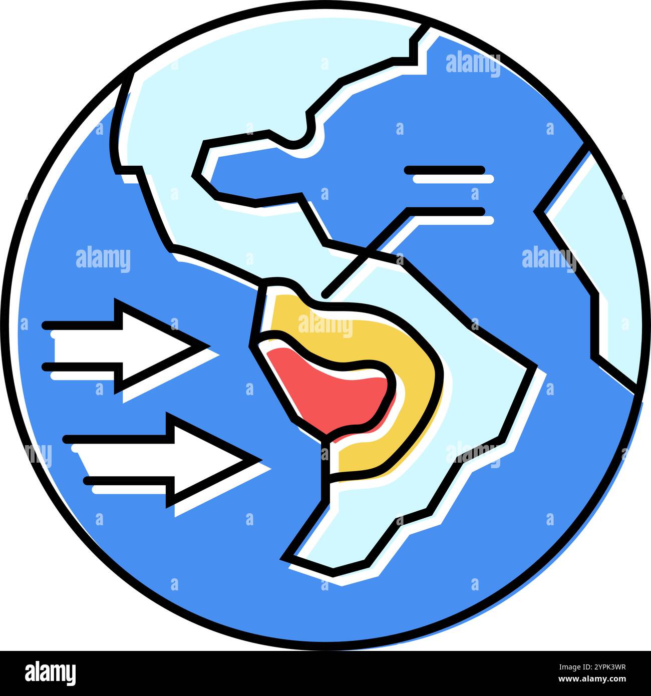 path map hurricane disaster color icon vector illustration Stock Vector ...