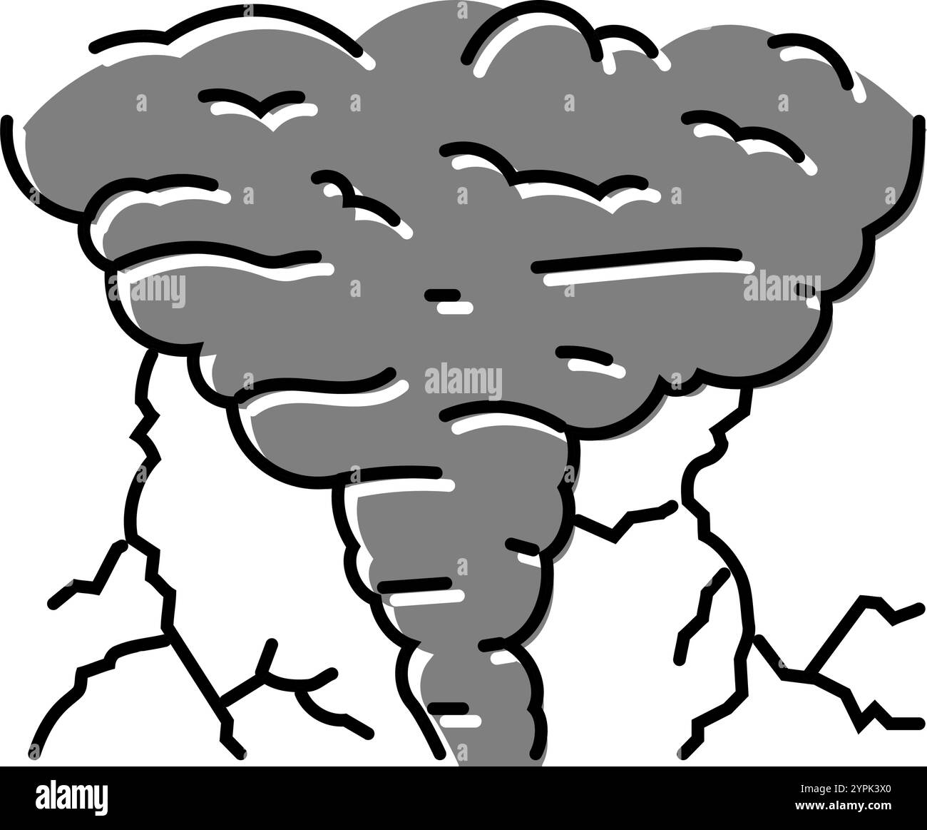 lightning hurricane disaster color icon vector illustration Stock ...