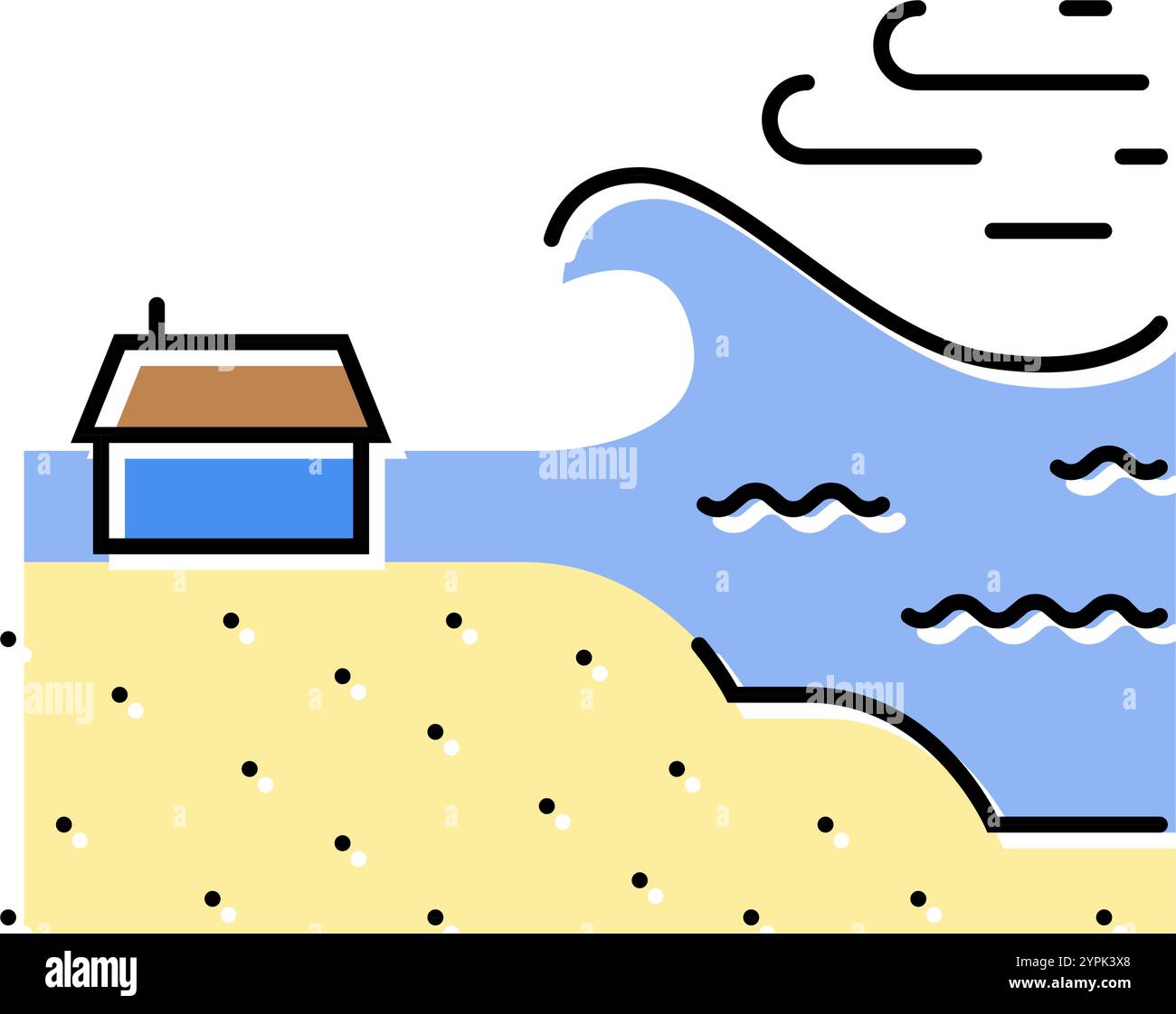 tropical storm hurricane disaster color icon vector illustration Stock ...