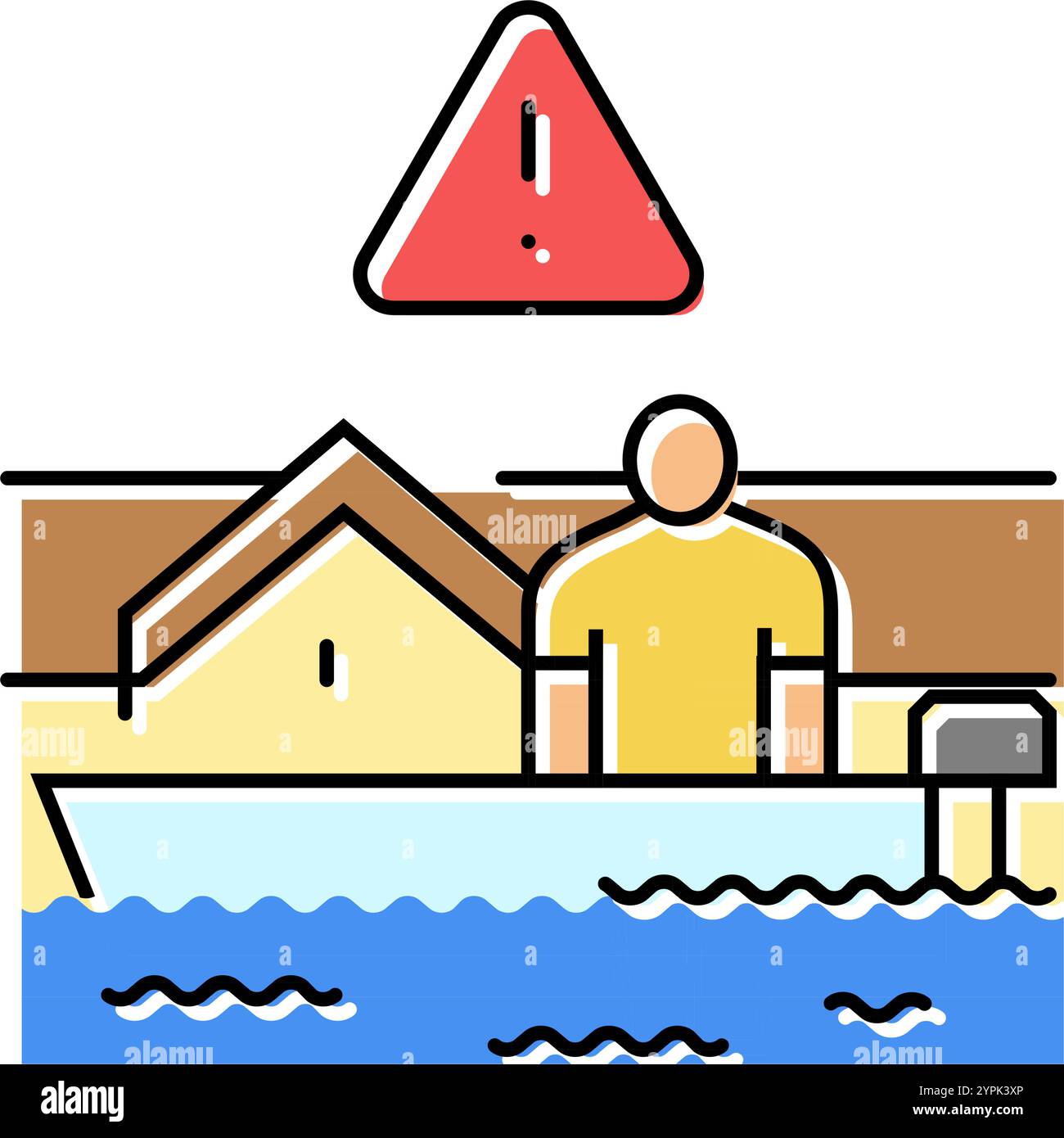 damage hurricane disaster color icon vector illustration Stock Vector ...