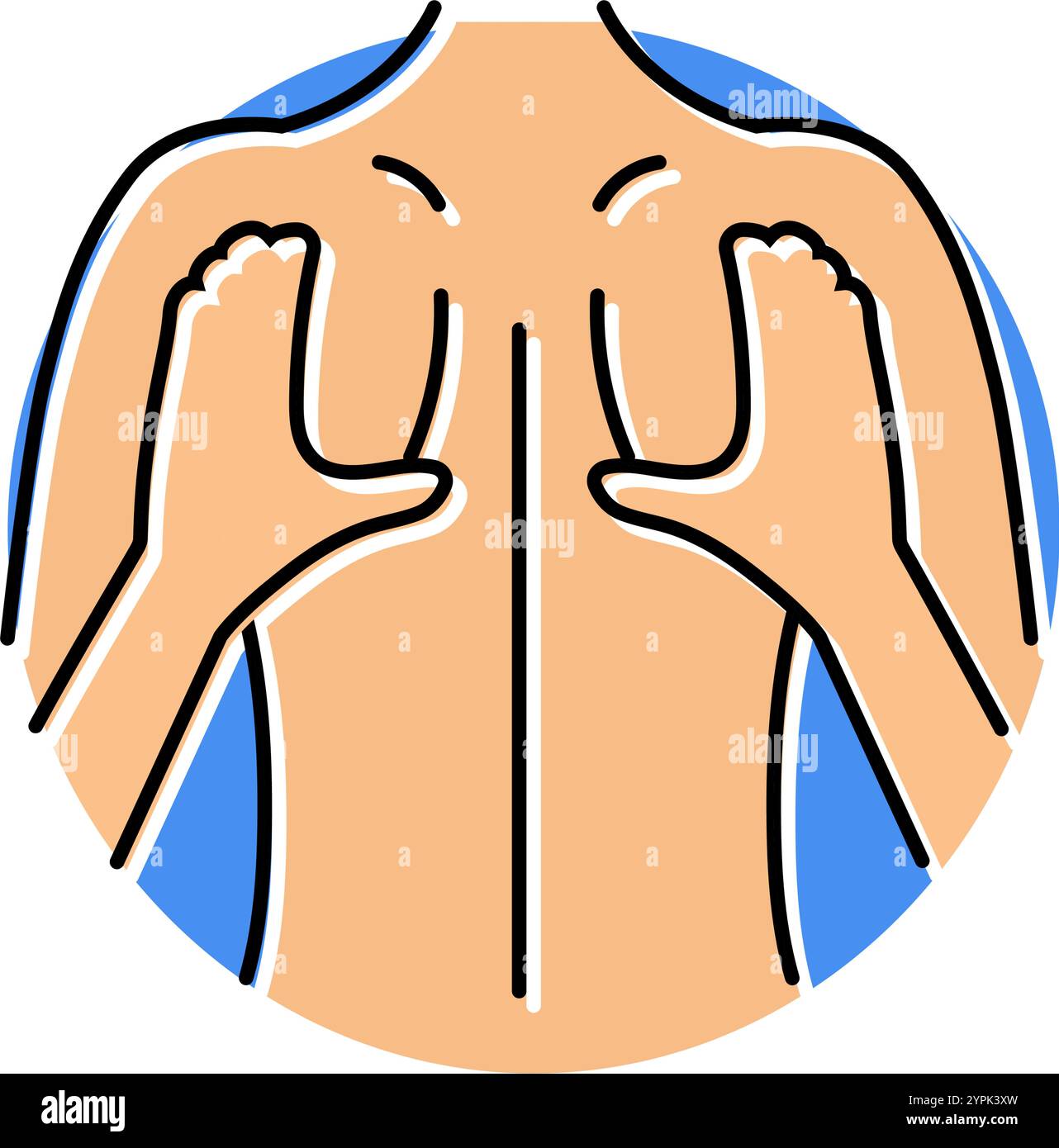 upper back massage therapy color icon vector illustration Stock Vector ...
