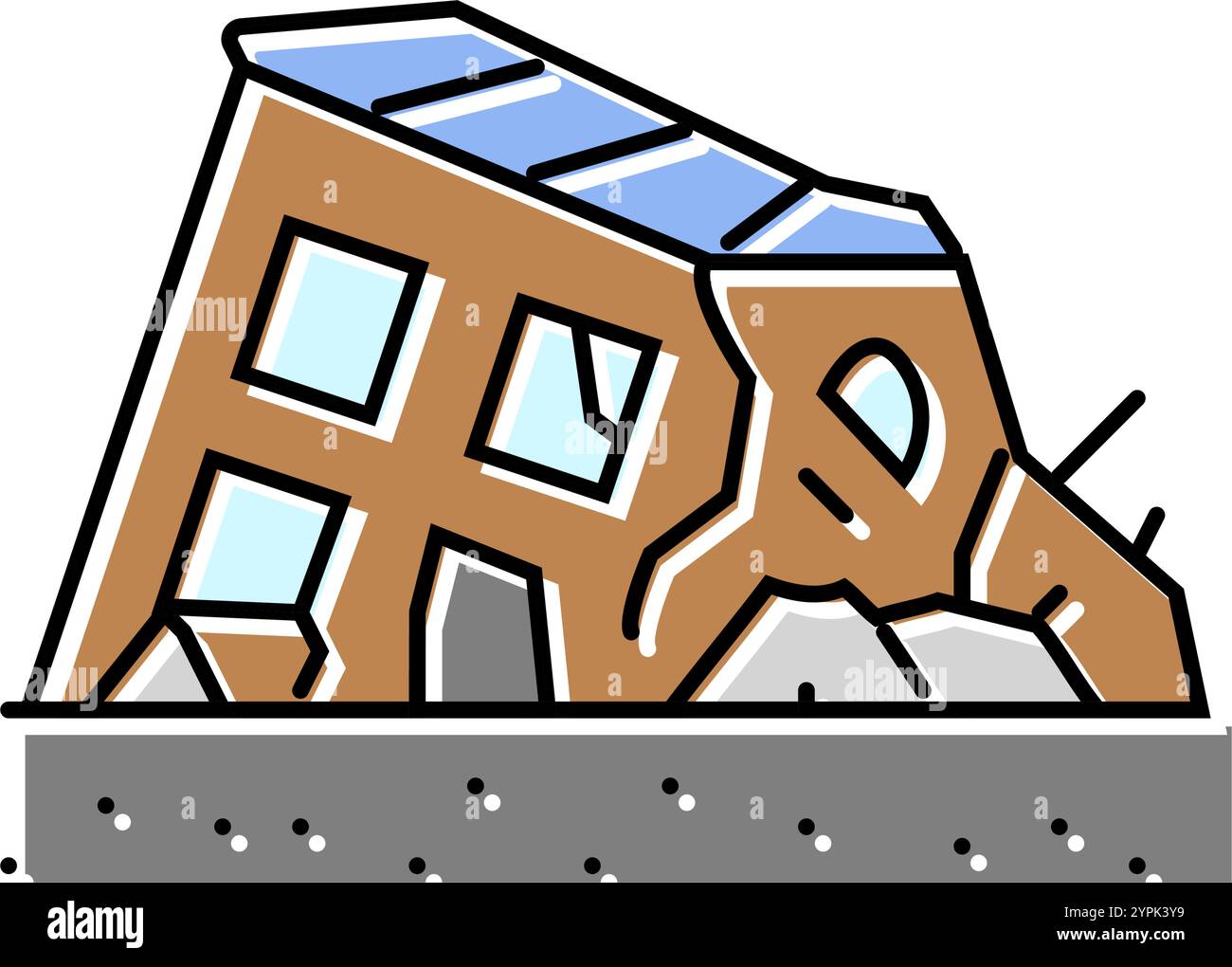 storm surge flooding hurricane disaster color icon vector illustration ...