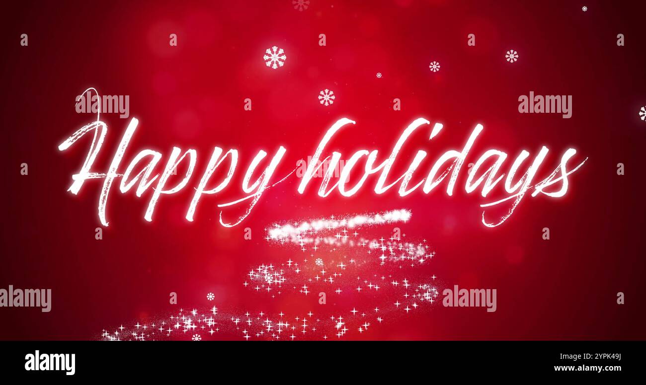 Animation merry text snow falling hi-res stock photography and images ...
