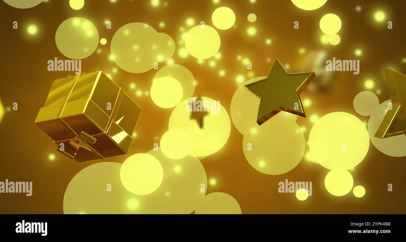 Animation present stars over snow hi-res stock photography and images ...