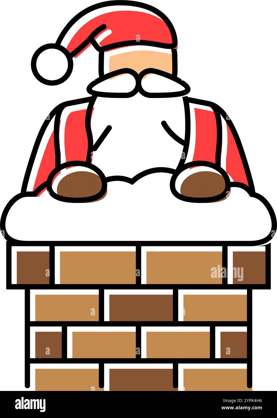 santa claus in a chimney color icon vector illustration Stock Vector ...