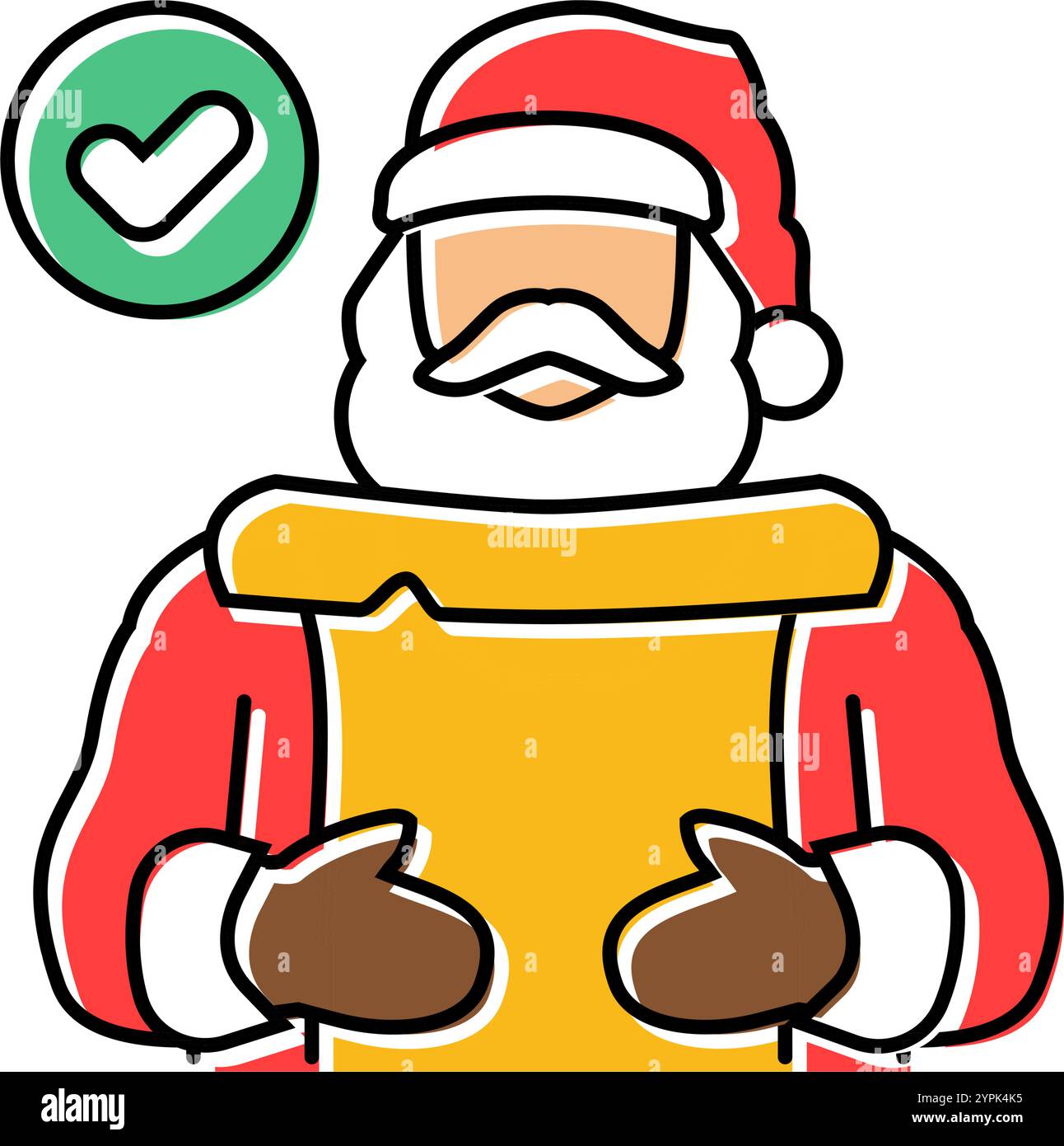 santa claus checking his list color icon vector illustration Stock ...