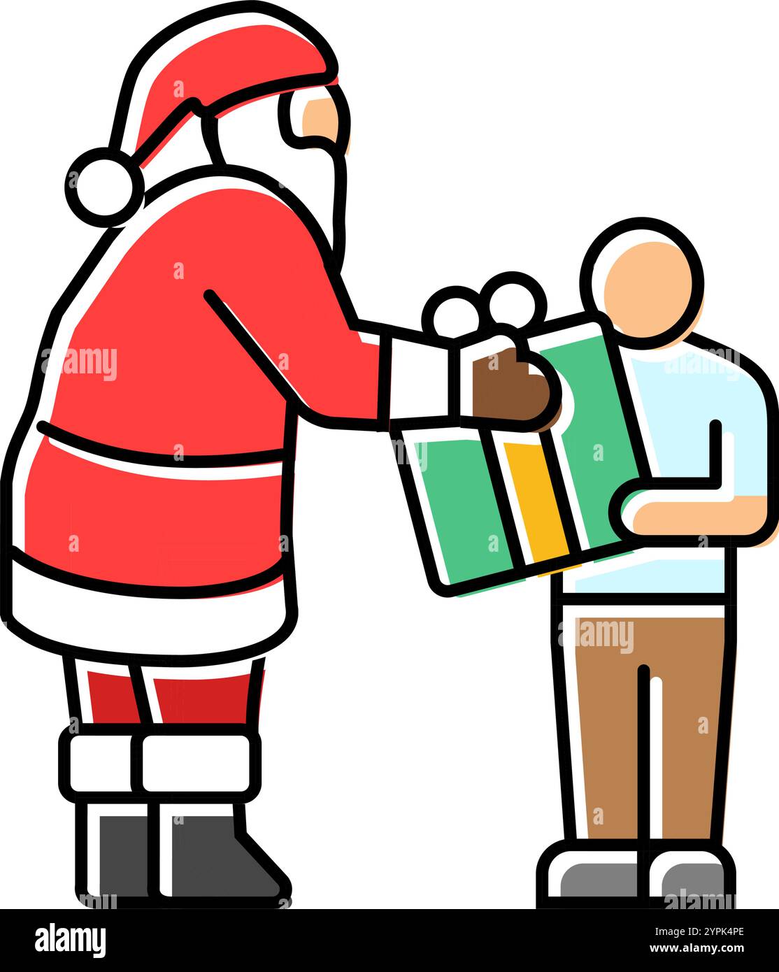 santa claus delivering gifts color icon vector illustration Stock ...