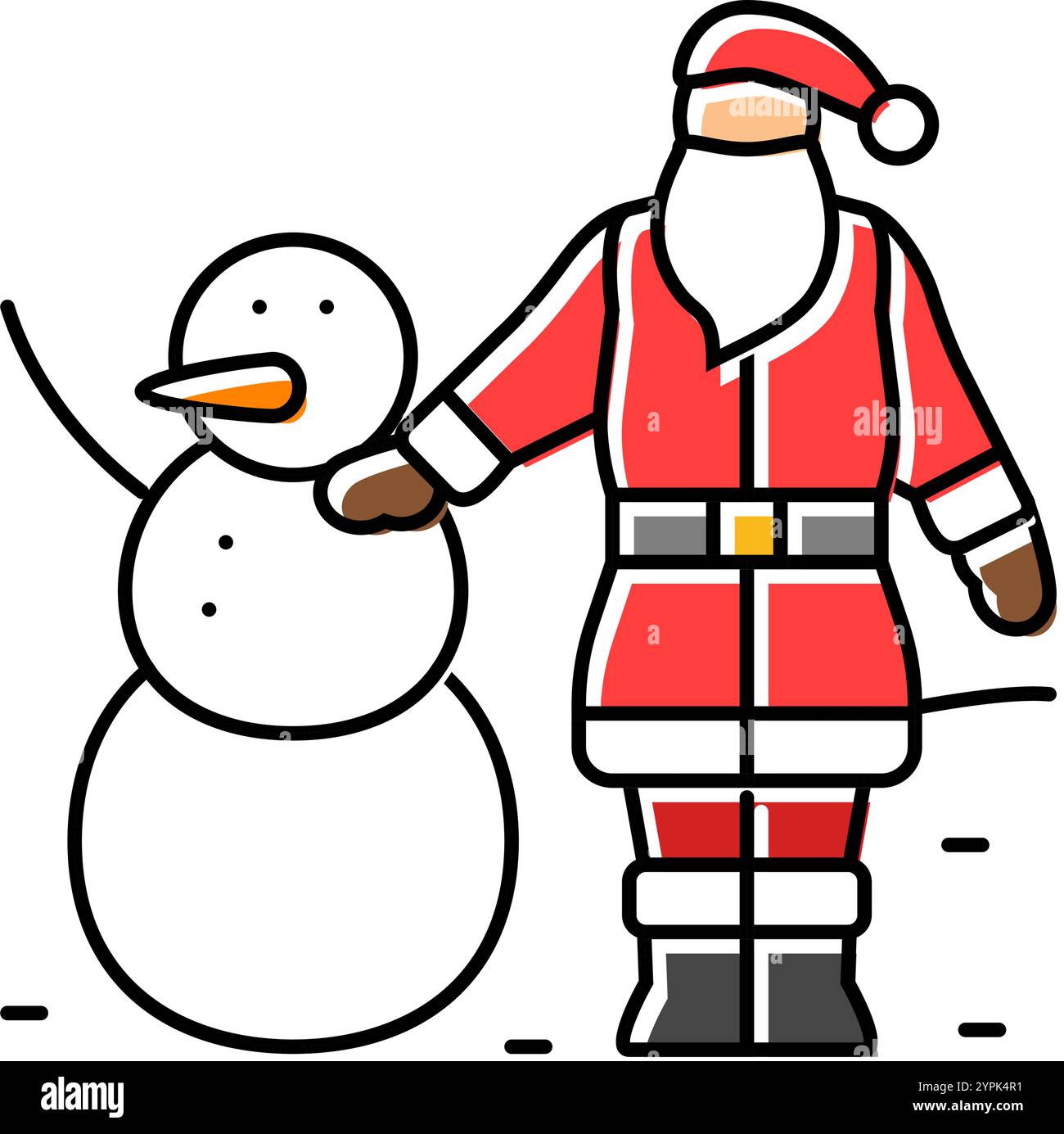 santa claus christmas tree color icon vector illustration Stock Vector ...