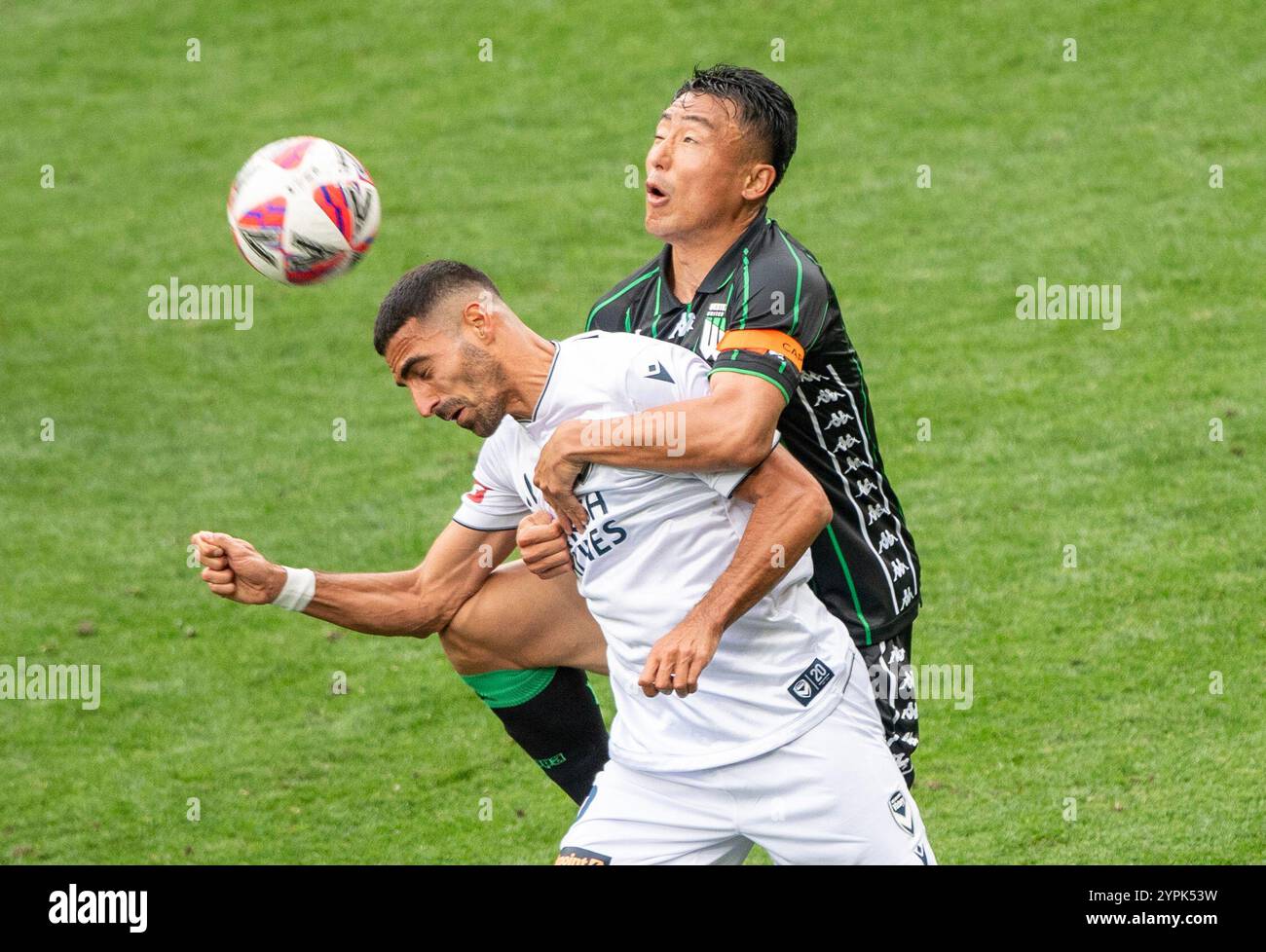 Melbourne, Australia. 01st Dec, 2024. Nikos Vergos of Melbourne Victory ...
