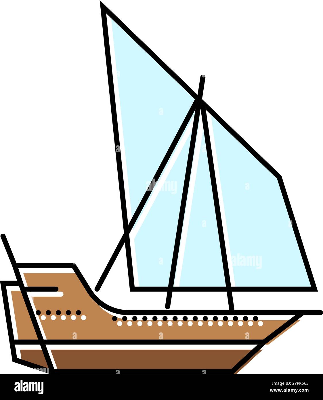 dhow ancient ship color icon vector illustration Stock Vector Image ...