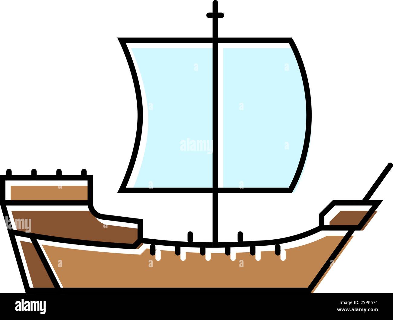 cog ancient ship color icon vector illustration Stock Vector Image ...