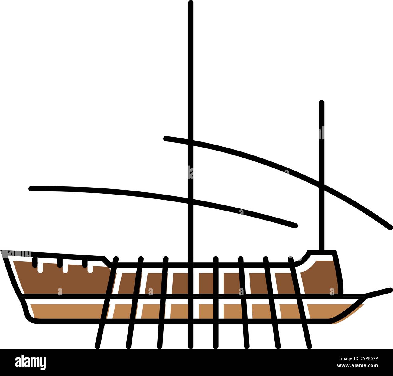 galley ancient ship color icon vector illustration Stock Vector Image ...