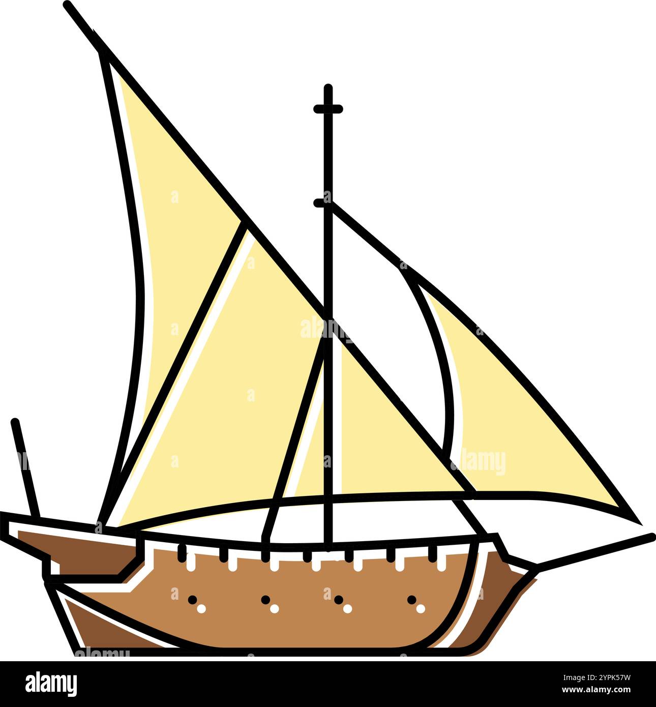 barque ancient ship color icon vector illustration Stock Vector Image ...