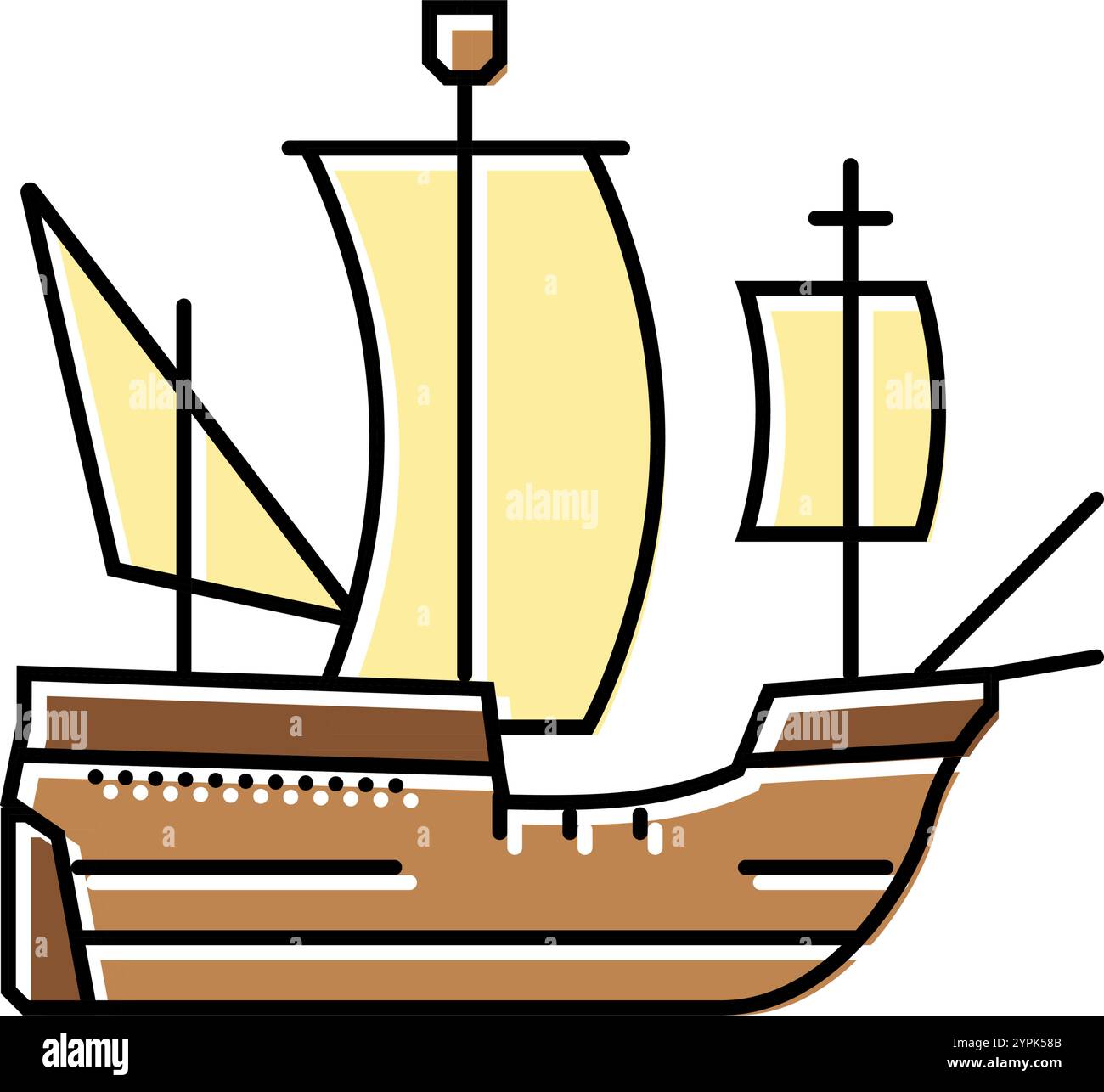 carrack ancient ship color icon vector illustration Stock Vector Image ...