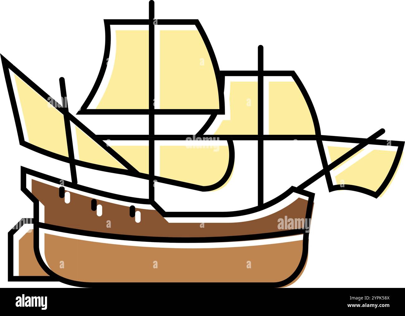 clipper ancient ship color icon vector illustration Stock Vector Image ...