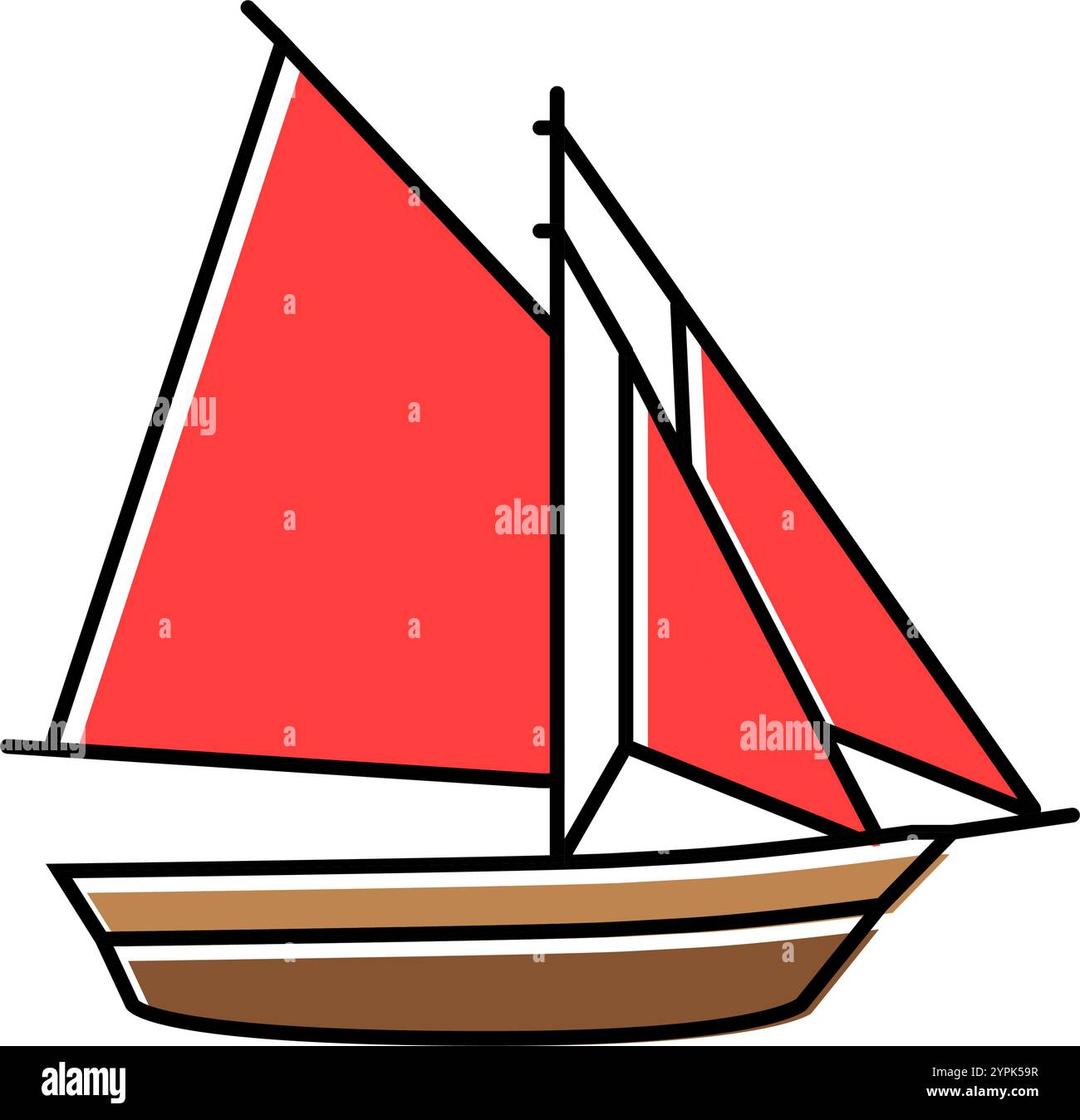 sloop ancient ship color icon vector illustration Stock Vector Image ...