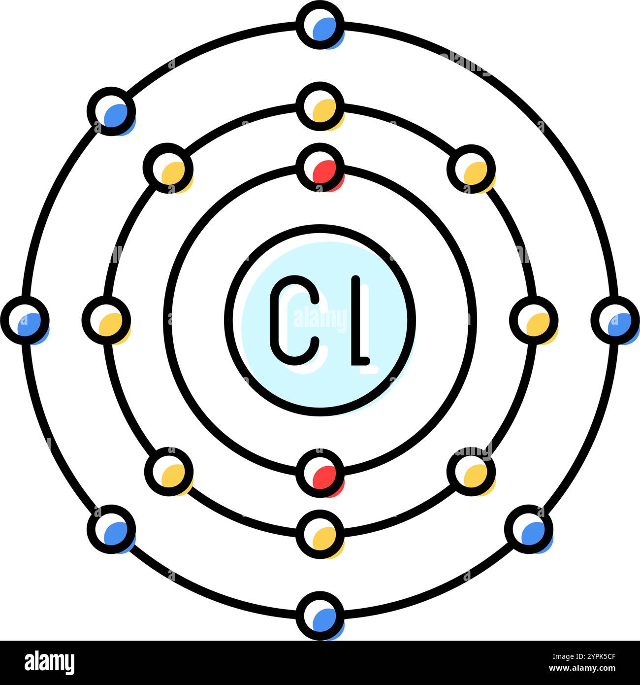 chlorine atom bleach color icon vector illustration Stock Vector Image ...