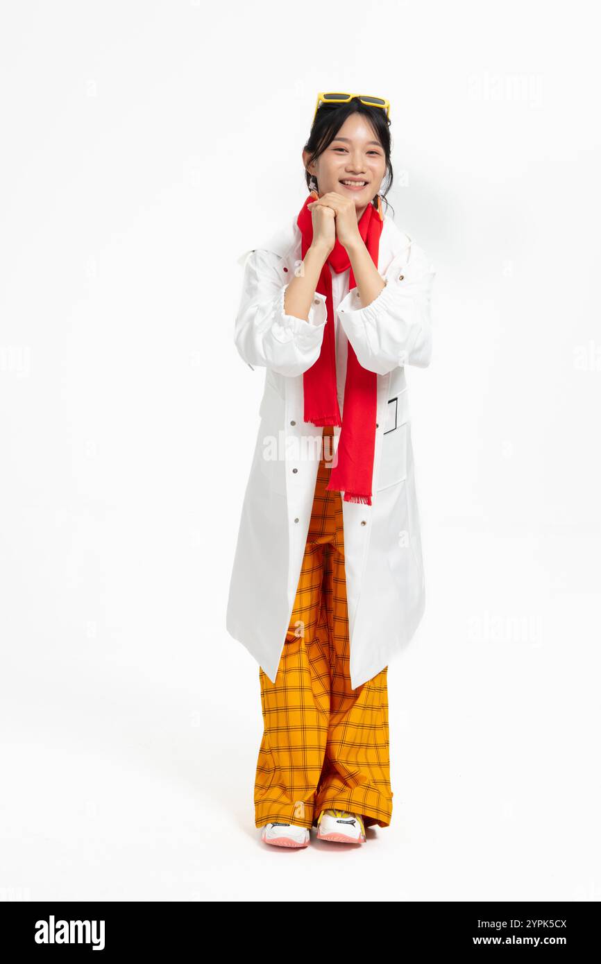 Young woman wearing one Cut Out Stock Images & Pictures - Alamy