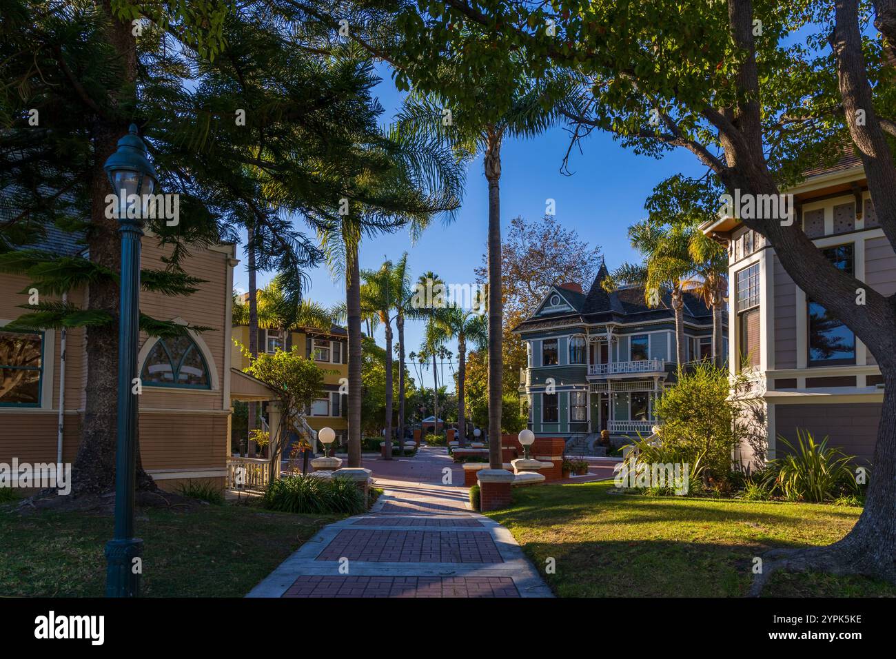 Historical landmark houses in Heritage Square of Oxnard, California ...