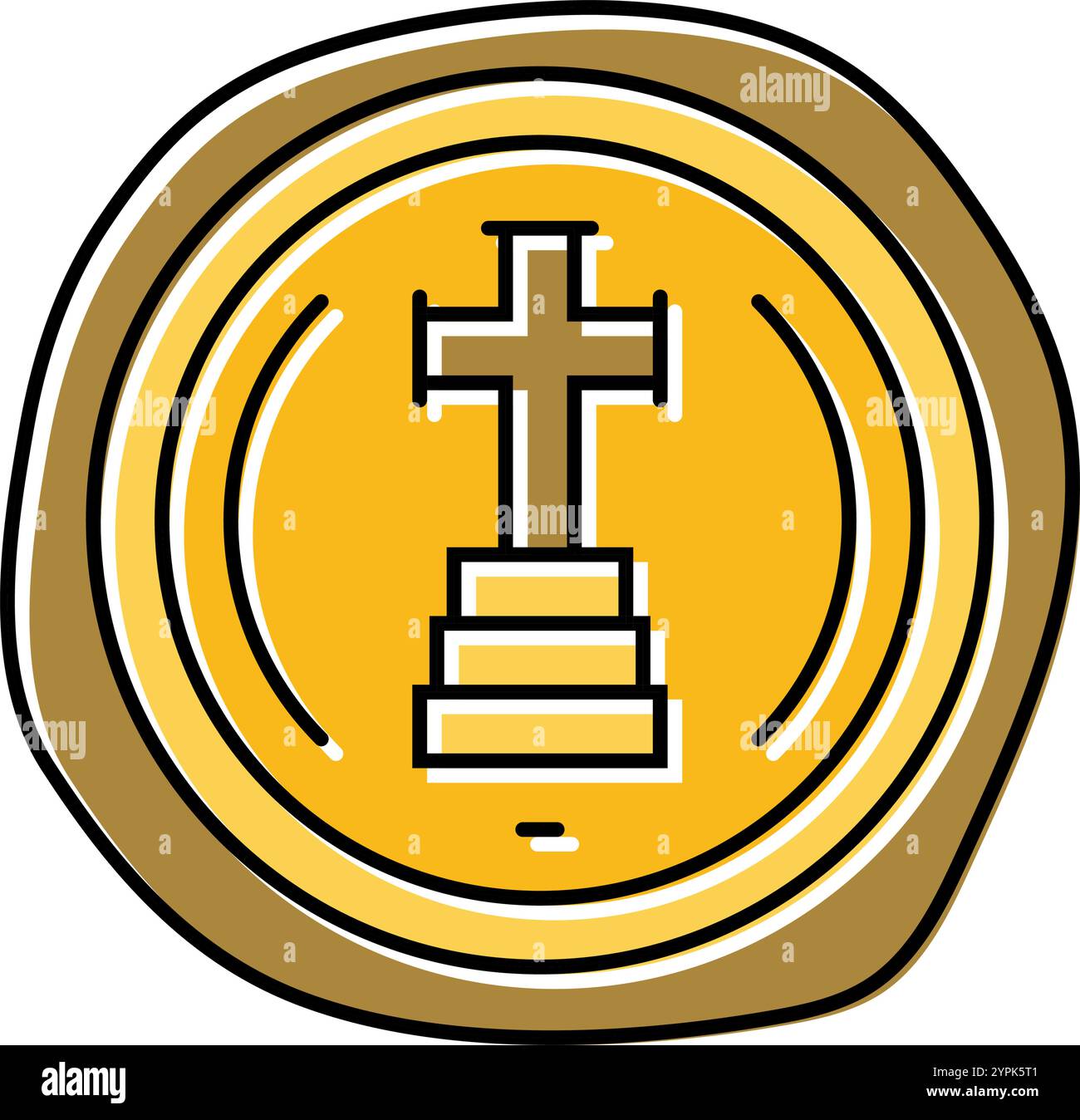 gold coin byzantine color icon vector illustration Stock Vector Image ...