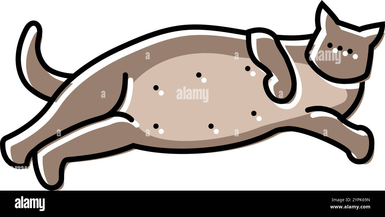 pregnant cat breeding color icon vector illustration Stock Vector Image ...