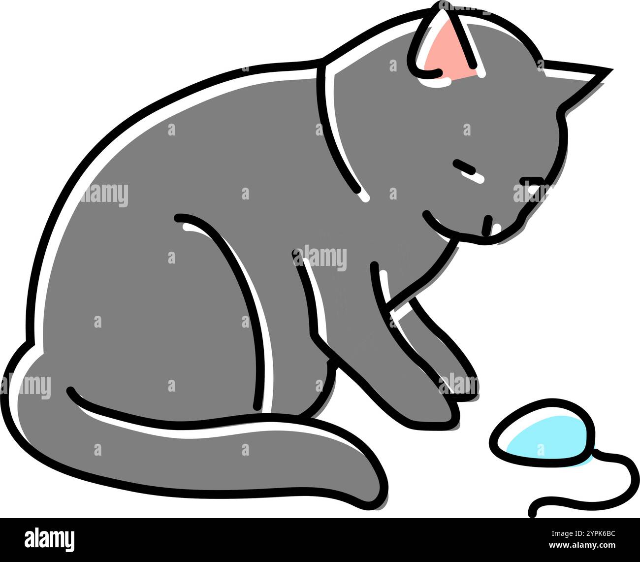 toy mouse cat breeding color icon vector illustration Stock Vector ...