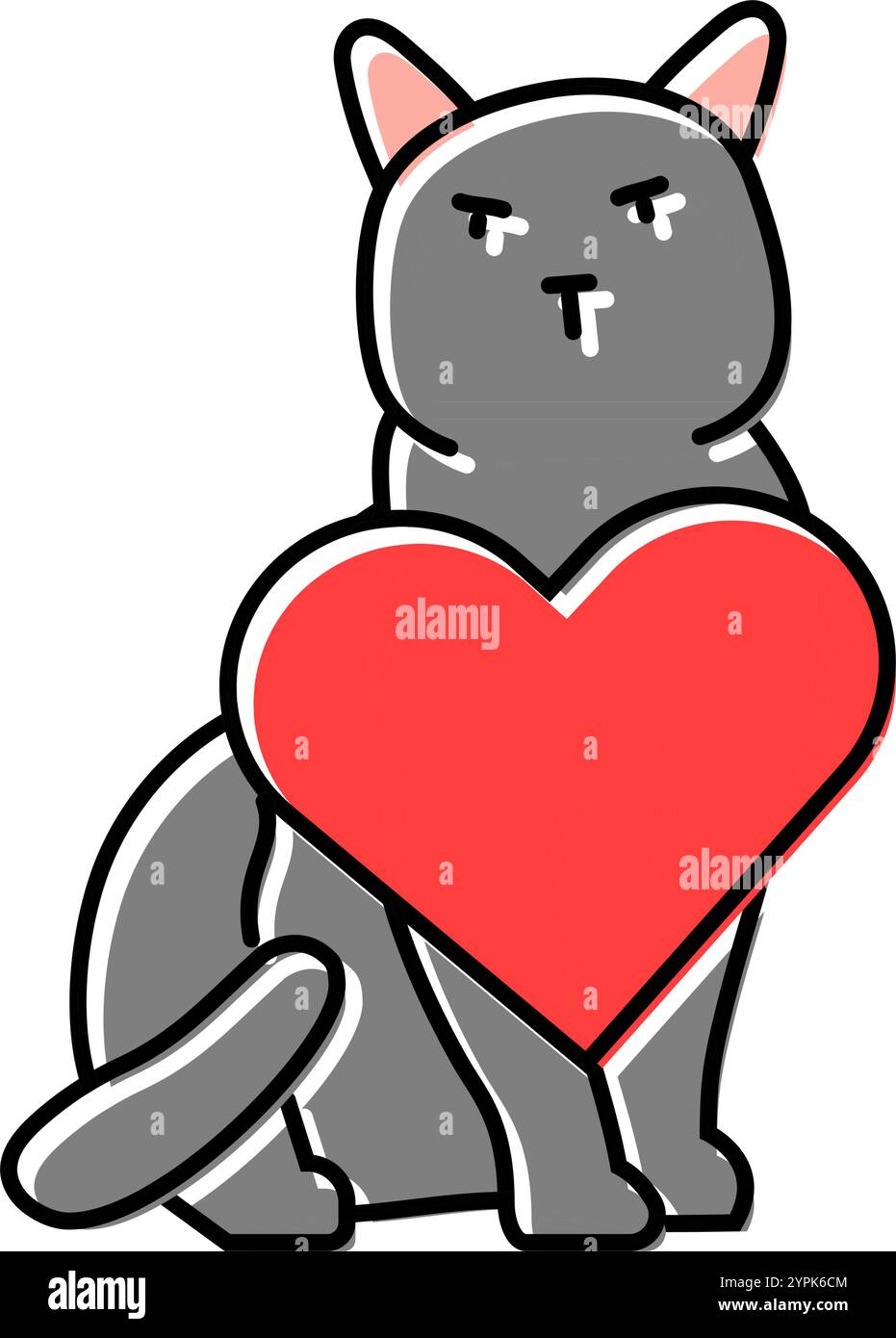 heart cat breeding color icon vector illustration Stock Vector Image ...