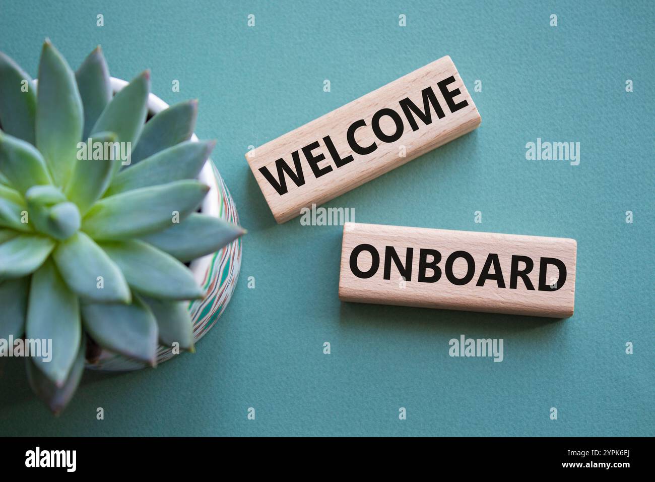 Welcome onboard symbol. Concept words Welcome onboard on wooden blocks ...