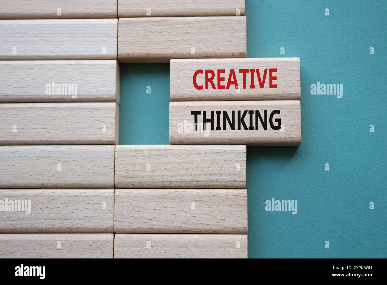 Creative thinking symbol. Wooden blocks with words Creative thinking ...
