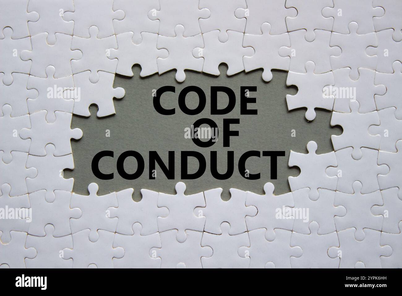 Code Of Conduct Symbol White Puzzle With Words Code Of Conduct