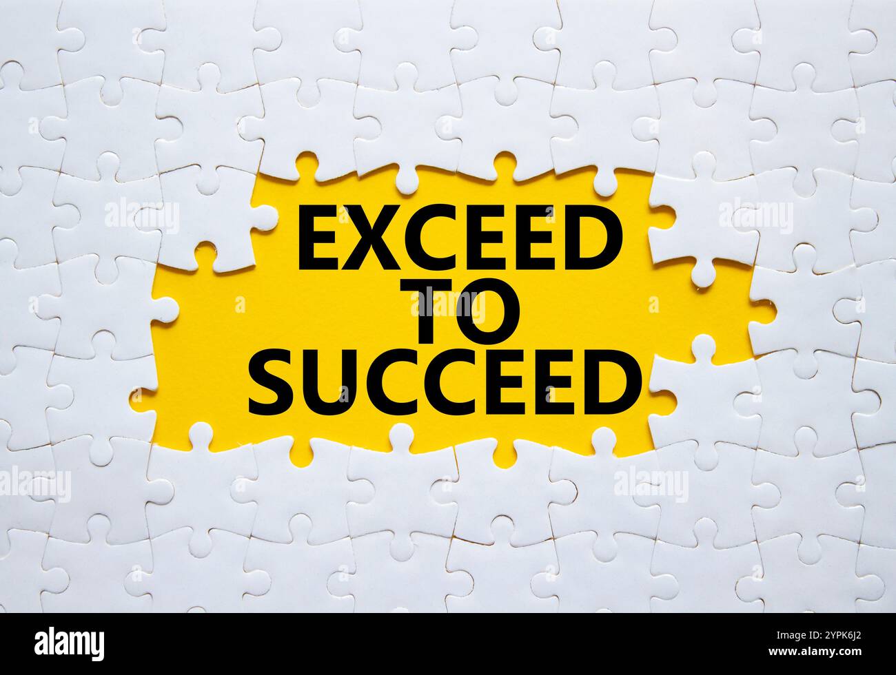 Exceed to succeed symbol. Concept words Exceed to succeed on white ...