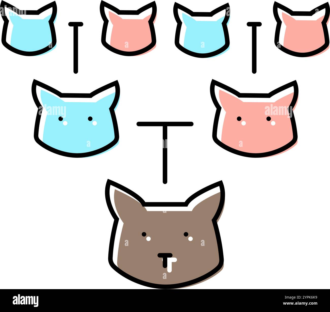 pedigree chart cat breeding color icon vector illustration Stock Vector ...