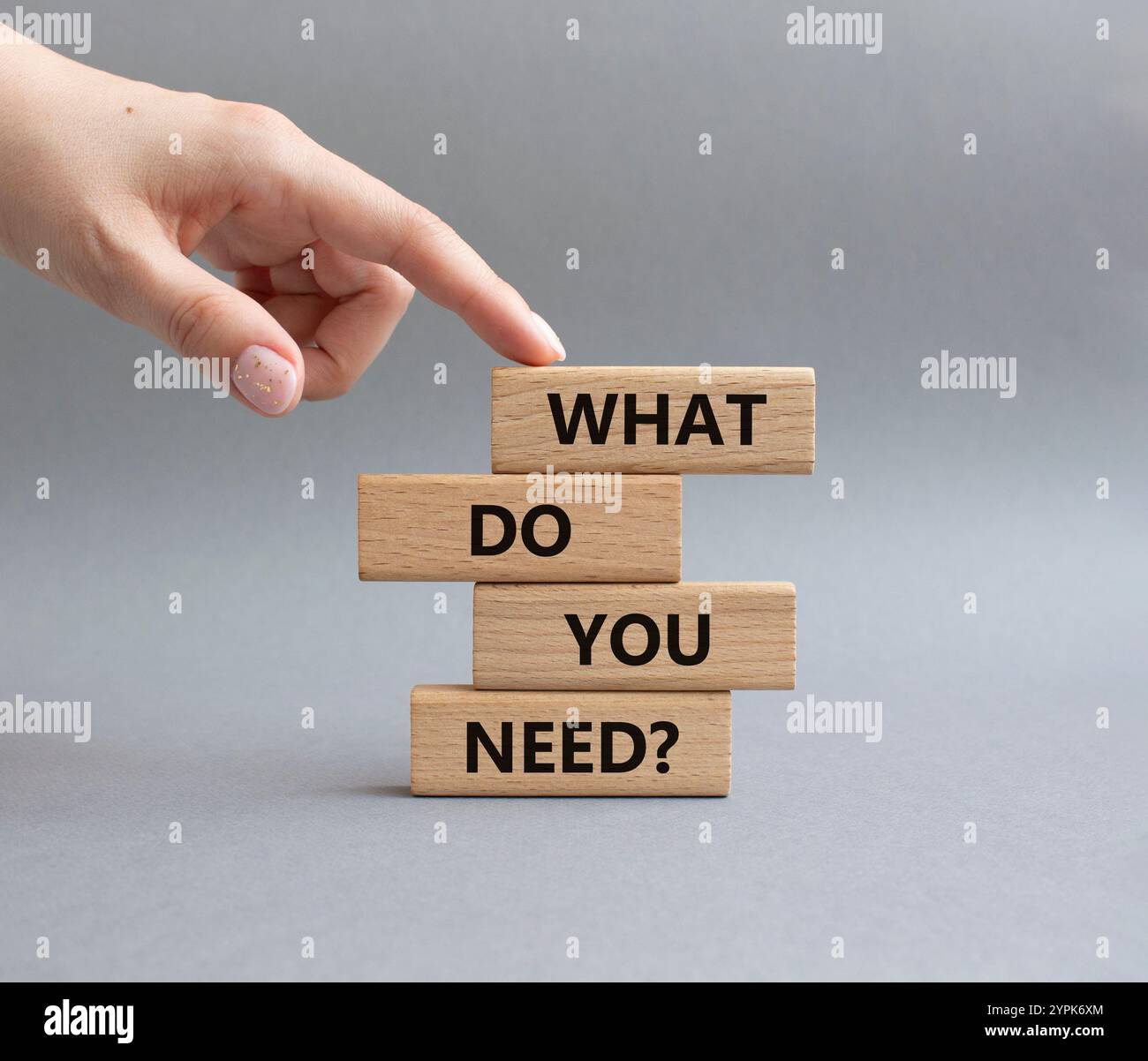 What do you need symbol. Wooden blocks with words What do you need ...