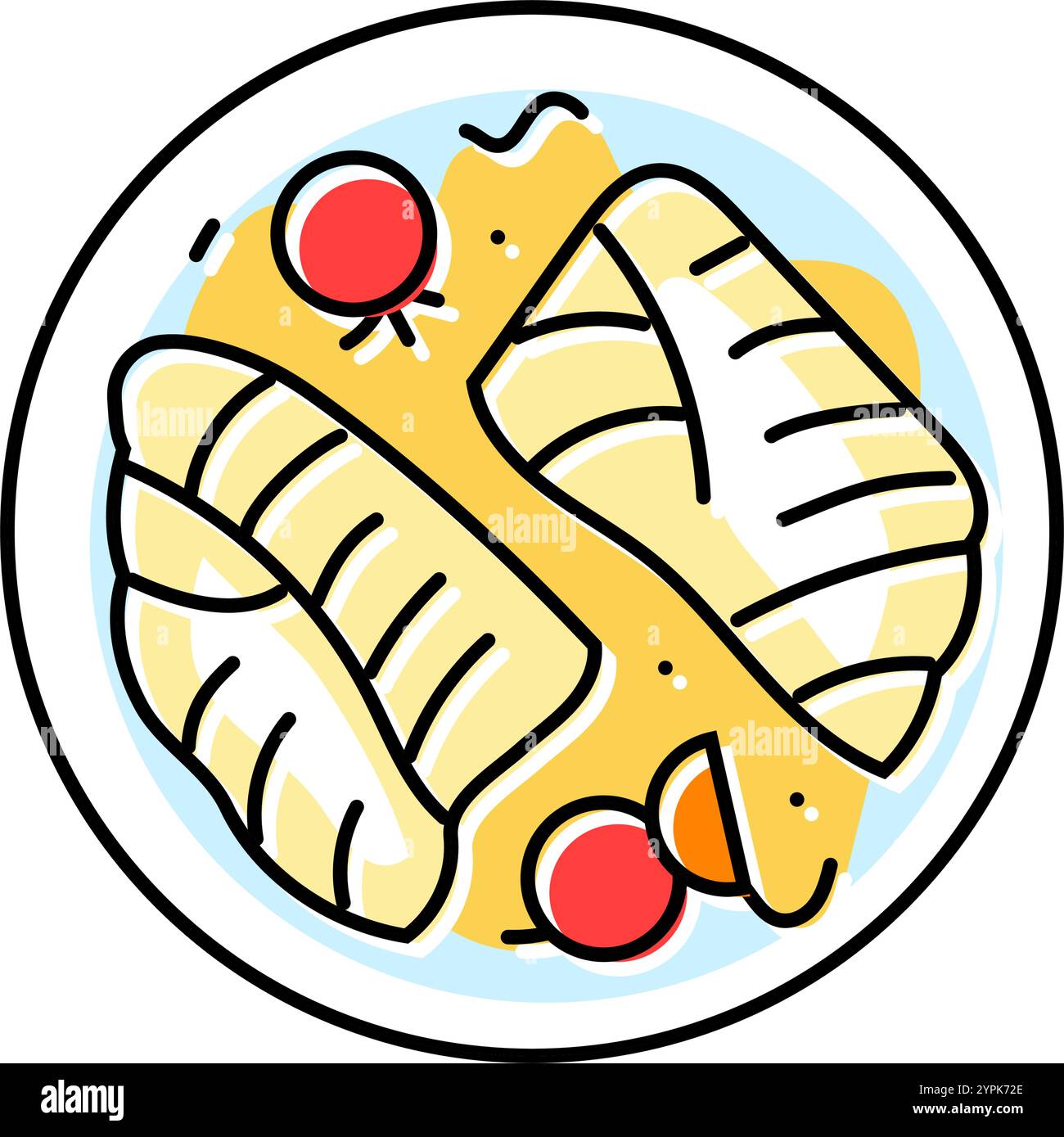 baked cod fish color icon vector illustration Stock Vector Image & Art ...