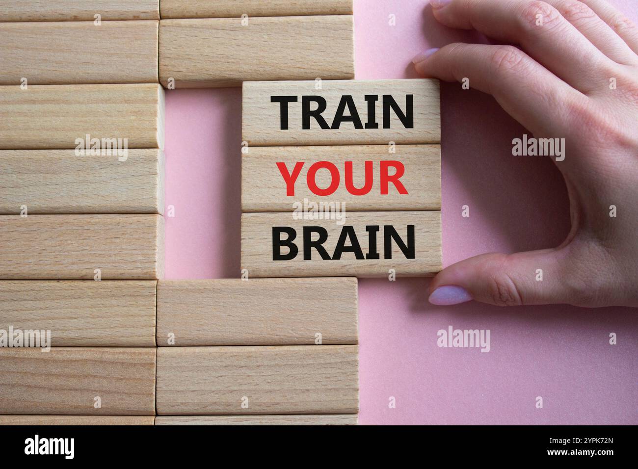 Train Your Brain symbol. Concept words Train Your Brain on wooden ...