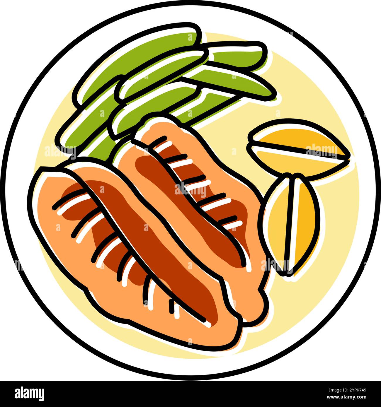 blackened fish color icon vector illustration Stock Vector Image & Art ...