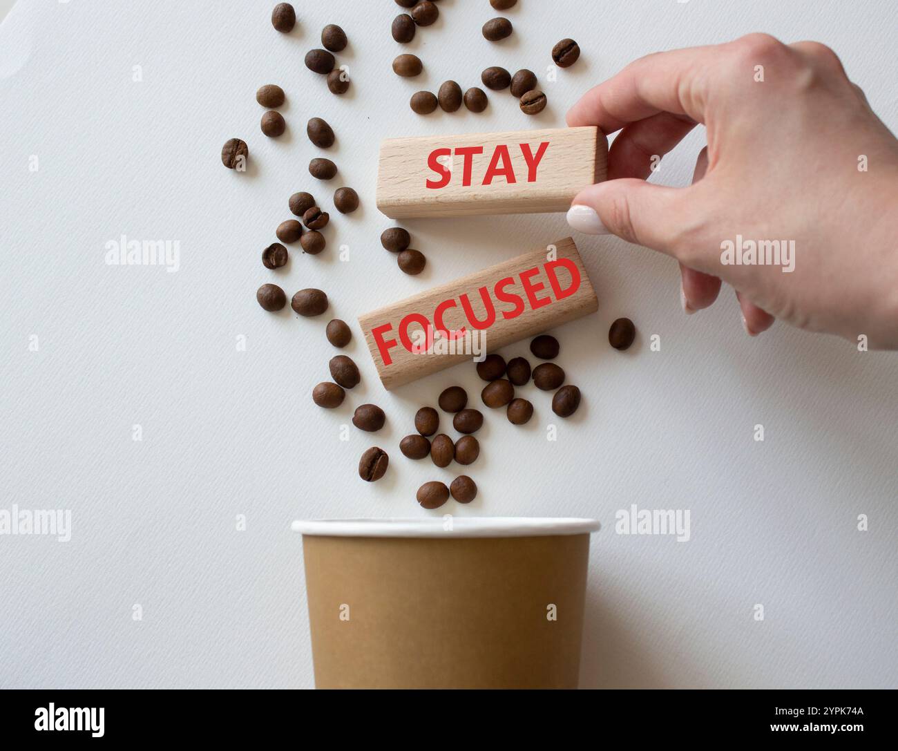 Stay Focused symbol. Concept word Stay Focused on wooden blocks ...