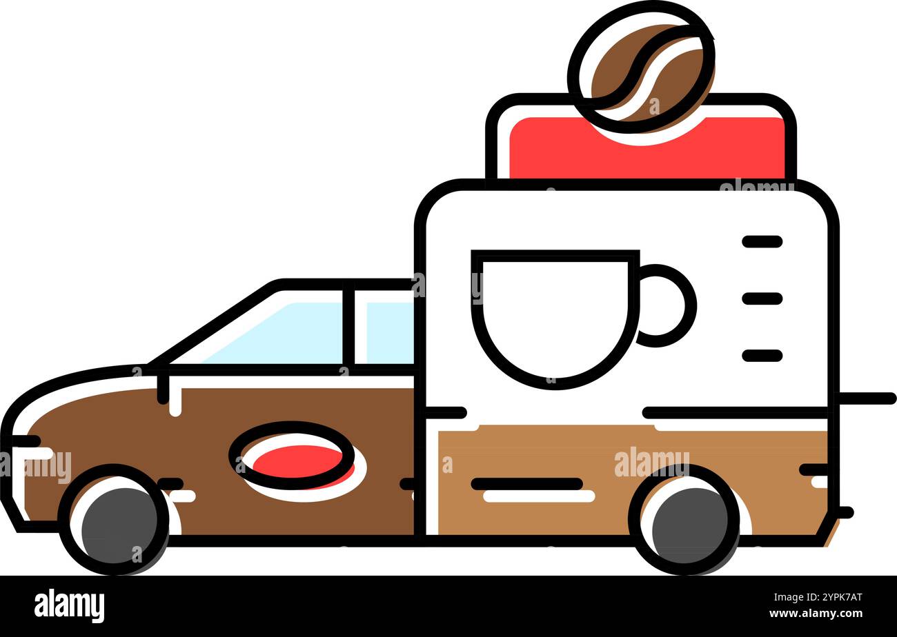 coffee food truck color icon vector illustration Stock Vector Image ...