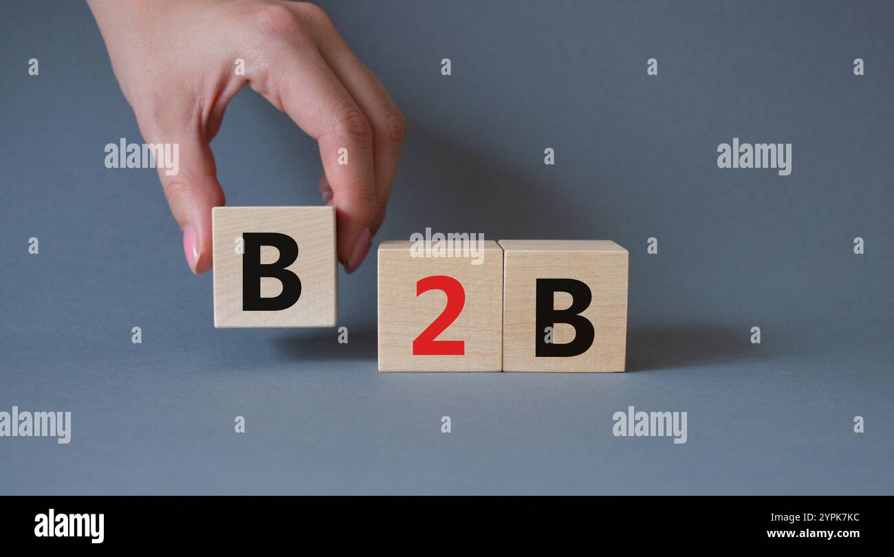 B2B, business to business marketing symbol. Concept word B2B on wooden ...