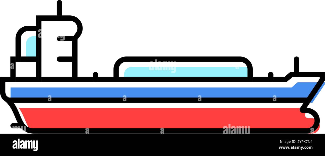 oil tanker ship color icon vector illustration Stock Vector Image & Art ...