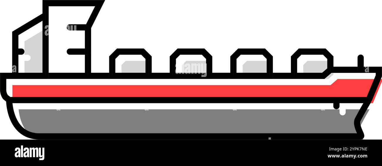 bulk carrier ship color icon vector illustration Stock Vector Image ...