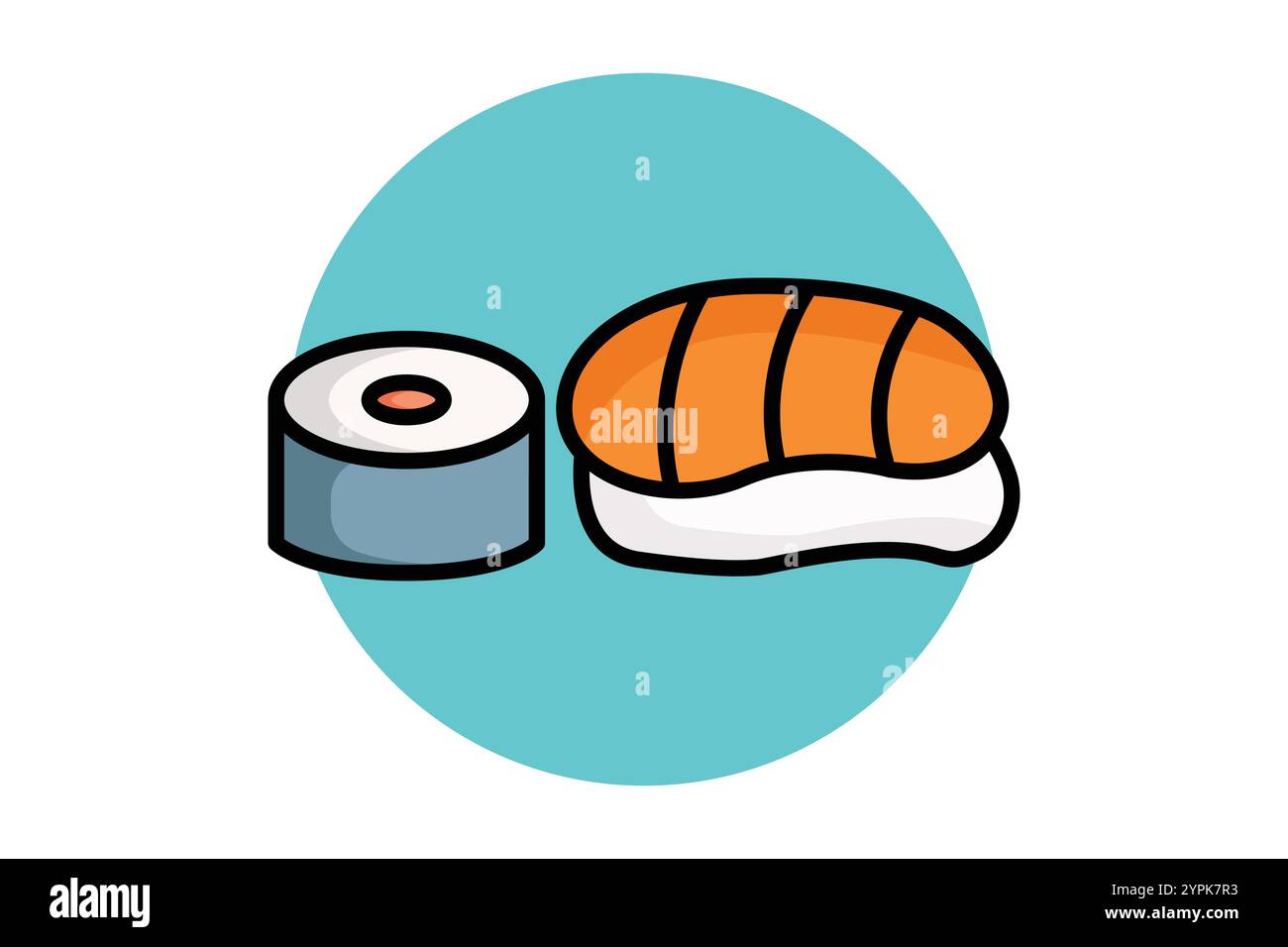 Sushi icon. colored outline icon style. icon related to meal. meal ...