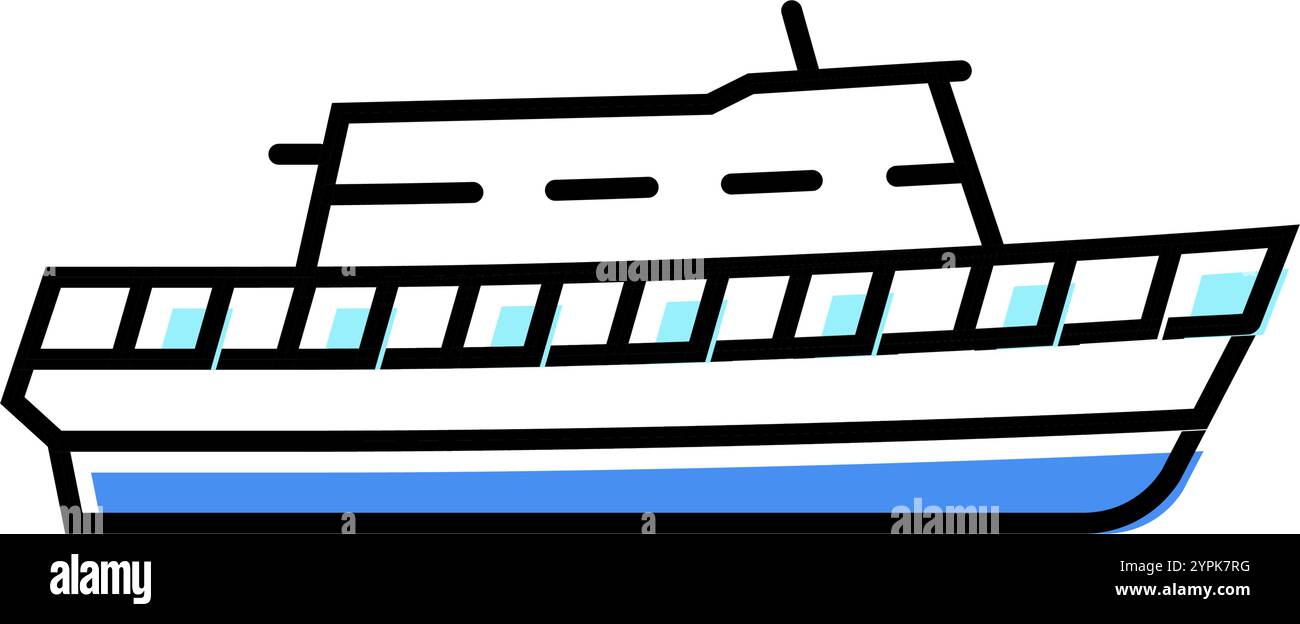 ferry ship color icon vector illustration Stock Vector Image & Art - Alamy