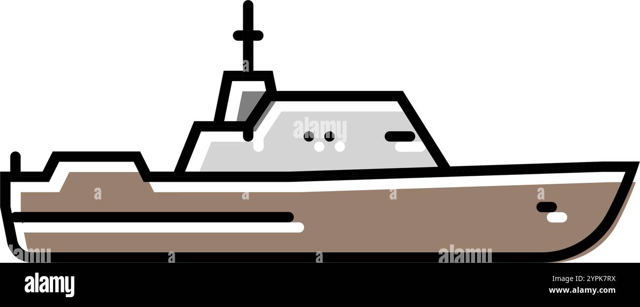 patrol boat ship color icon vector illustration Stock Vector Image ...