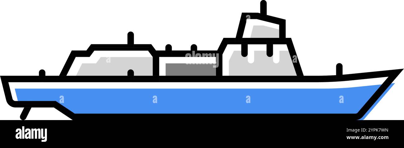 frigate ship color icon vector illustration Stock Vector Image & Art ...