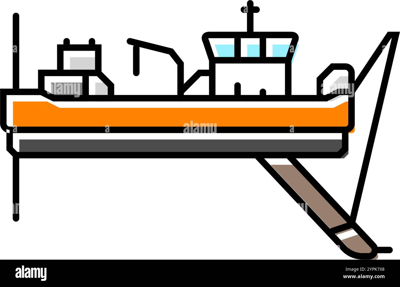 dredger ship color icon vector illustration Stock Vector Image & Art ...