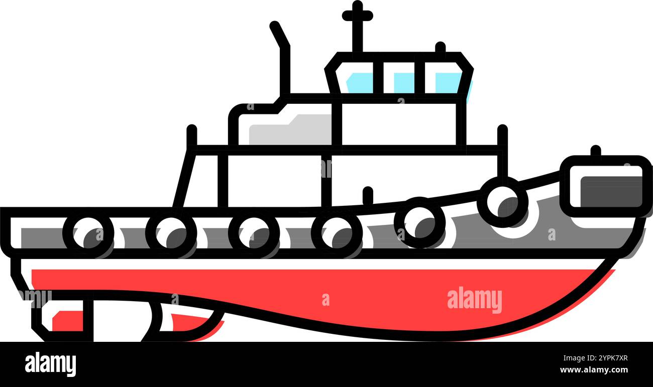 tugboat ship color icon vector illustration Stock Vector Image & Art ...