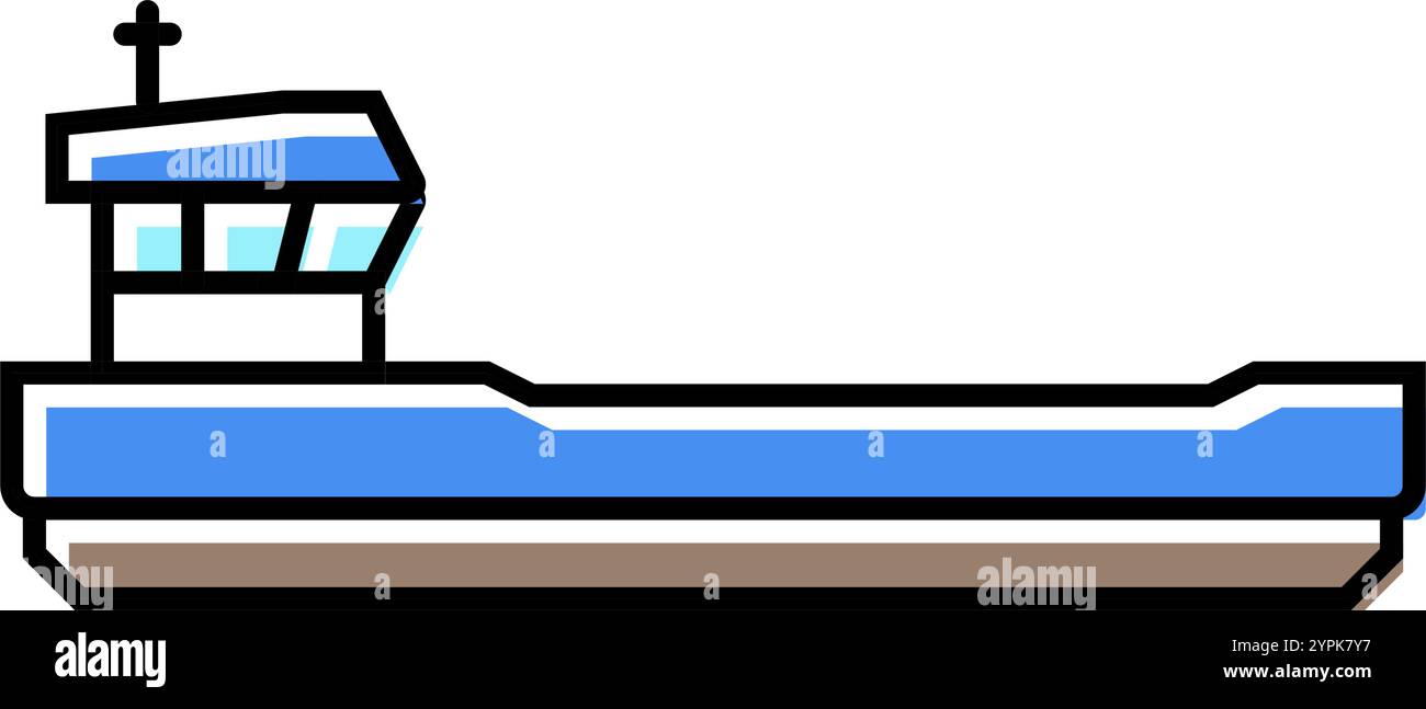 pilot boat ship color icon vector illustration Stock Vector Image & Art ...