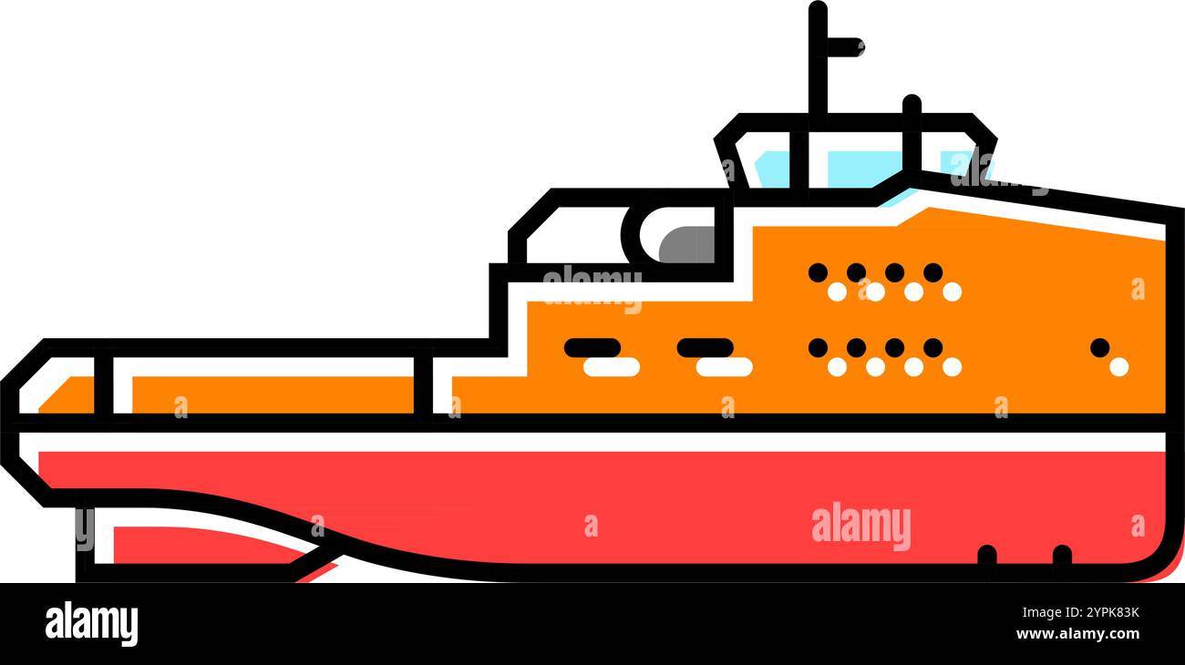 barge ship color icon vector illustration Stock Vector Image & Art - Alamy
